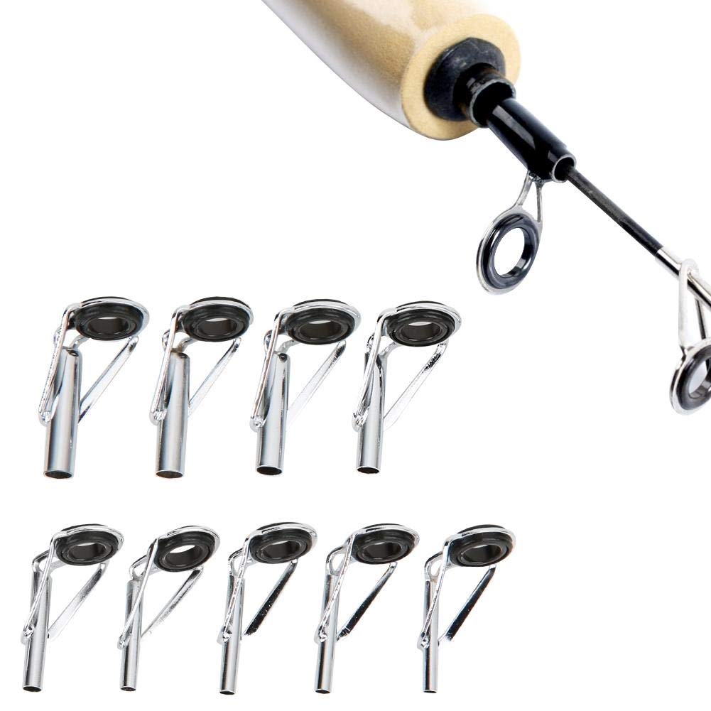 Enrilior Fishing Top Guide Sizing Gauge Fuji Rod Tips Guide Rod Guides,54 pcs Stainless Steel Tip Rings with Storage Box Fish Tackle Accessories Kit