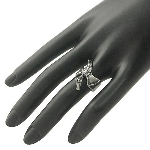 Ellenviva Flying Dragon Adjustable Animal Wrap Ring Vintage Silver Tone