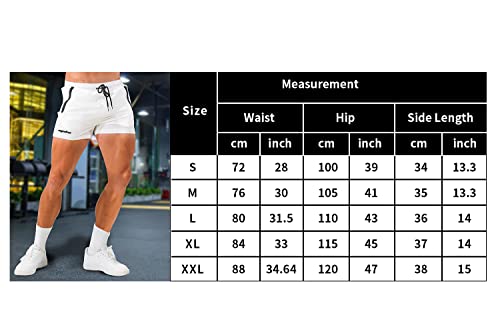 MAIKANONG Mens Gym Shorts Bodybuilding Outdoor Training Quick Dry Workout Shorts with Zipper Pockets Red
