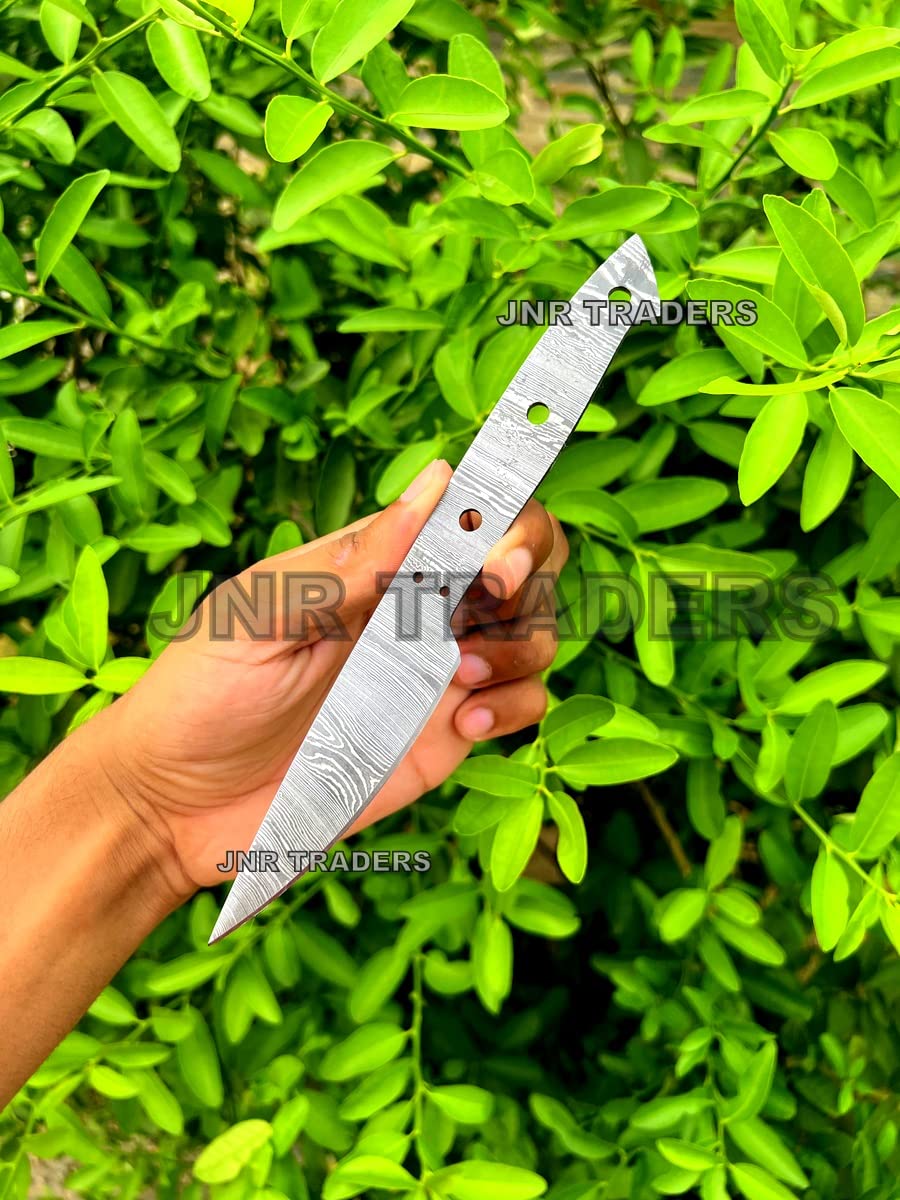 JNR Traders Damascus Steel Blank Blade Knife Making Material 9" Handmade Damascus Paring Knife Blank Blade Full Tang 352 Layers jnr3720