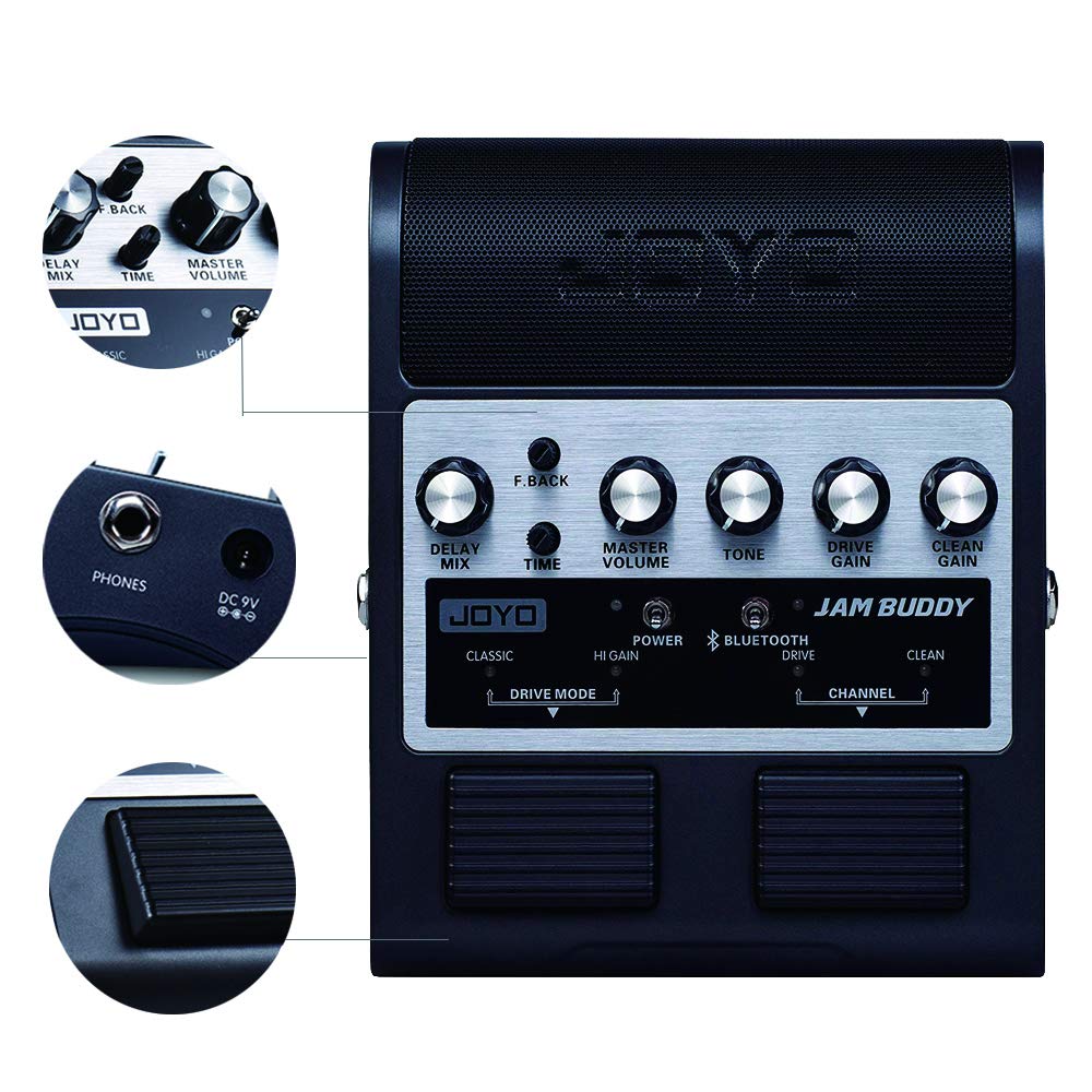 Electric Guitar Amplifer,Portable Electric Guitar Effect AMP,Protable Guitar Pedal Amp 2x4Watt Rechargeable Practice Amp for Playing at Home Or Travel(Orange)…