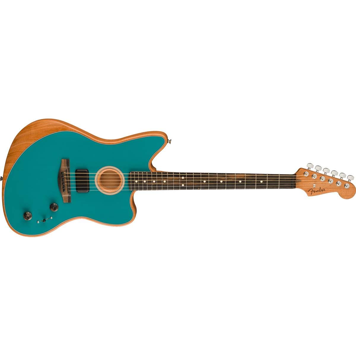 Fender American Acoustasonic Jazzmaster Acoustic Electric Guitar, with 2-Year Warranty, Ocean Turquoise, Ebony Fingerboard, with Gig Bag