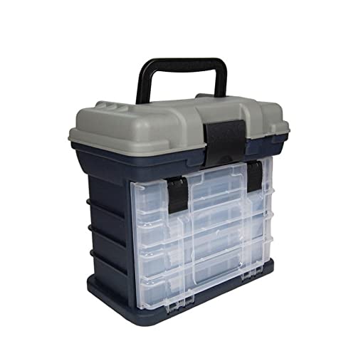 GPPZM 1 Pcs 26 * 16 * 26cm 4 Layer PP+ABS Fishing Tackle Box Plastic Handle Fishing Box Fishing Tools Storage Box