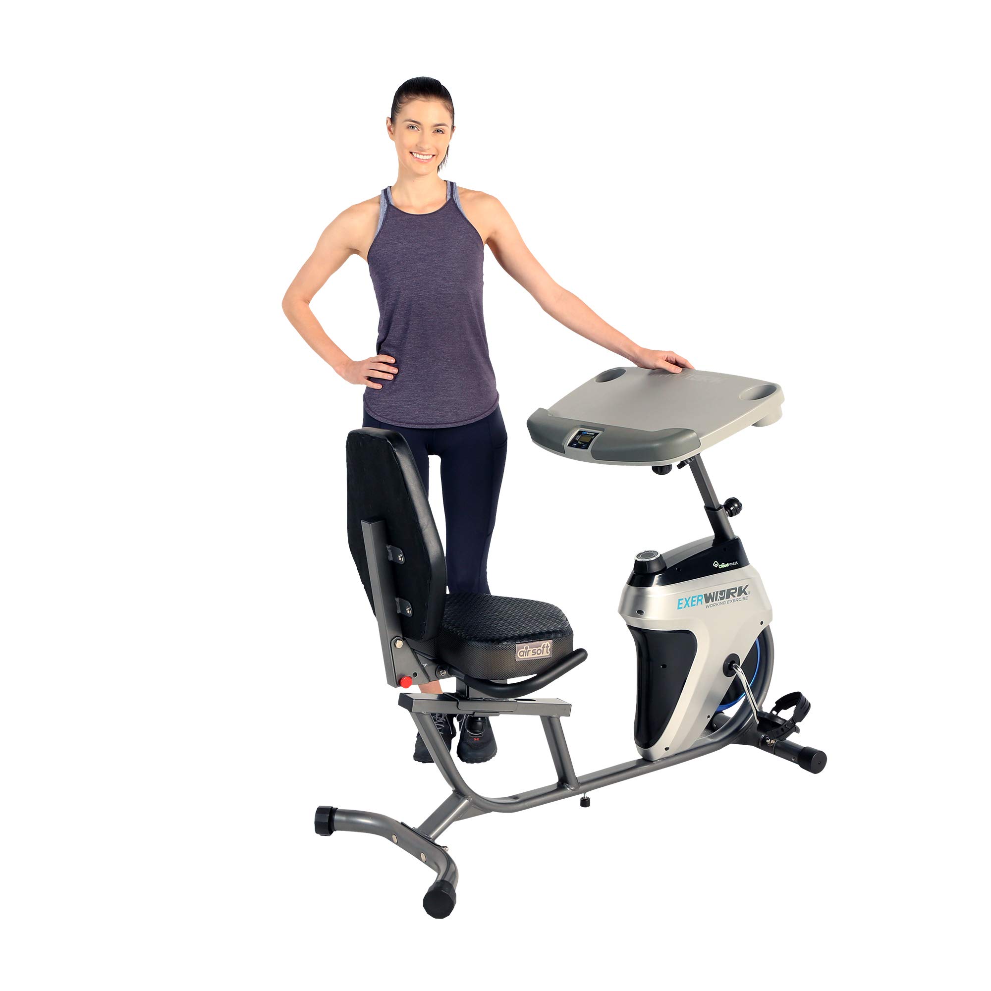EXERPEUTIC 2500 Bluetooth 3 Way Adjustable Desk Recumbent Exercise Bike