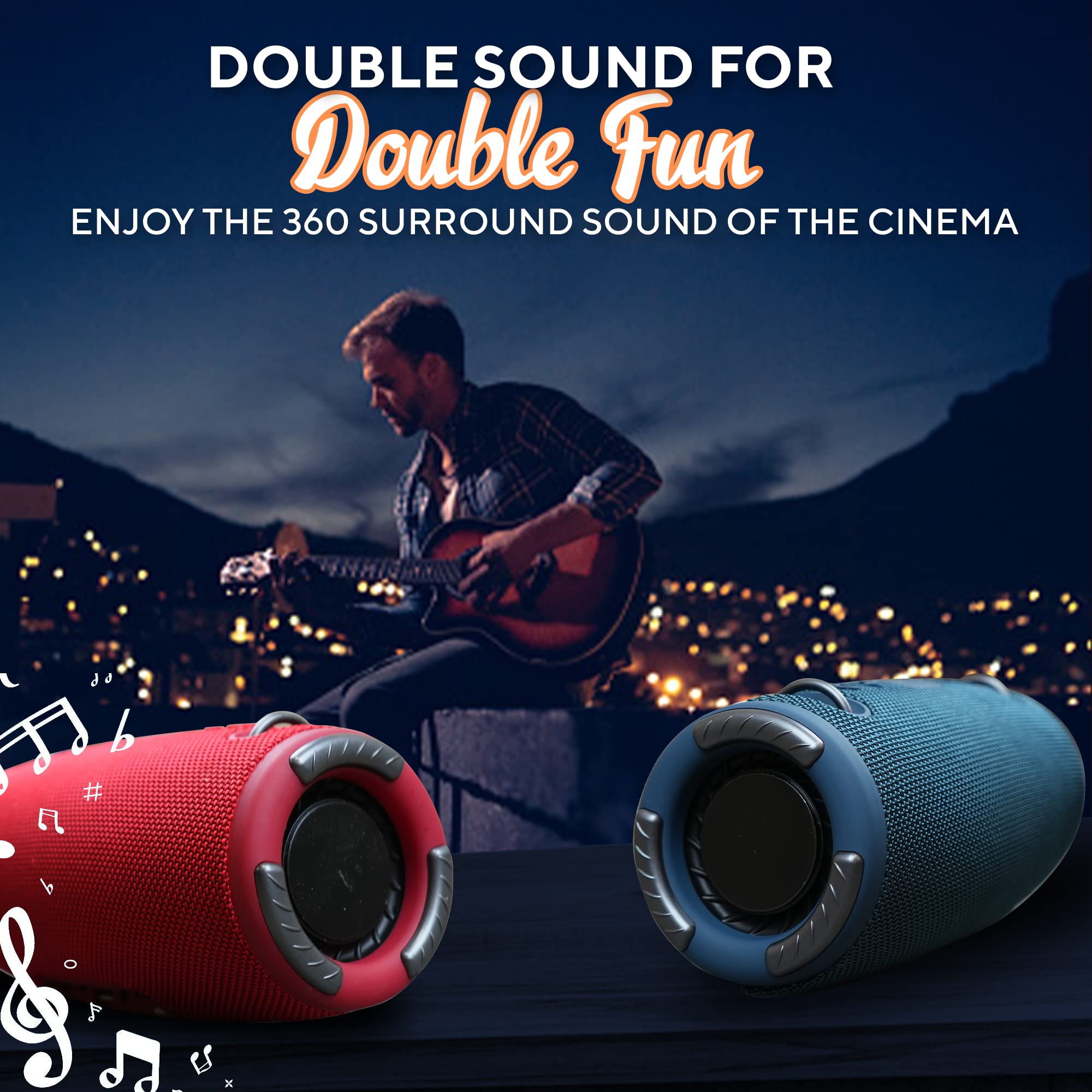 High Power Bass Portable Wireless Bluetooth Studio Dj Party Concert Speaker's - Colorful Liquid Motion Light Changing Rechargeable Waterproof Outdoor Loud Speaker (Water-Resistant Strobe Speaker)