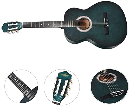 Guitar Kit, String Instrument Electronic Guitar Acoustic Guitar Classical Guitar Beginner Fingerstyle 39 Inch Ballad Musical Instrument Youth Practice Can Carry Backpack ( Color : A-blue , Size : Long