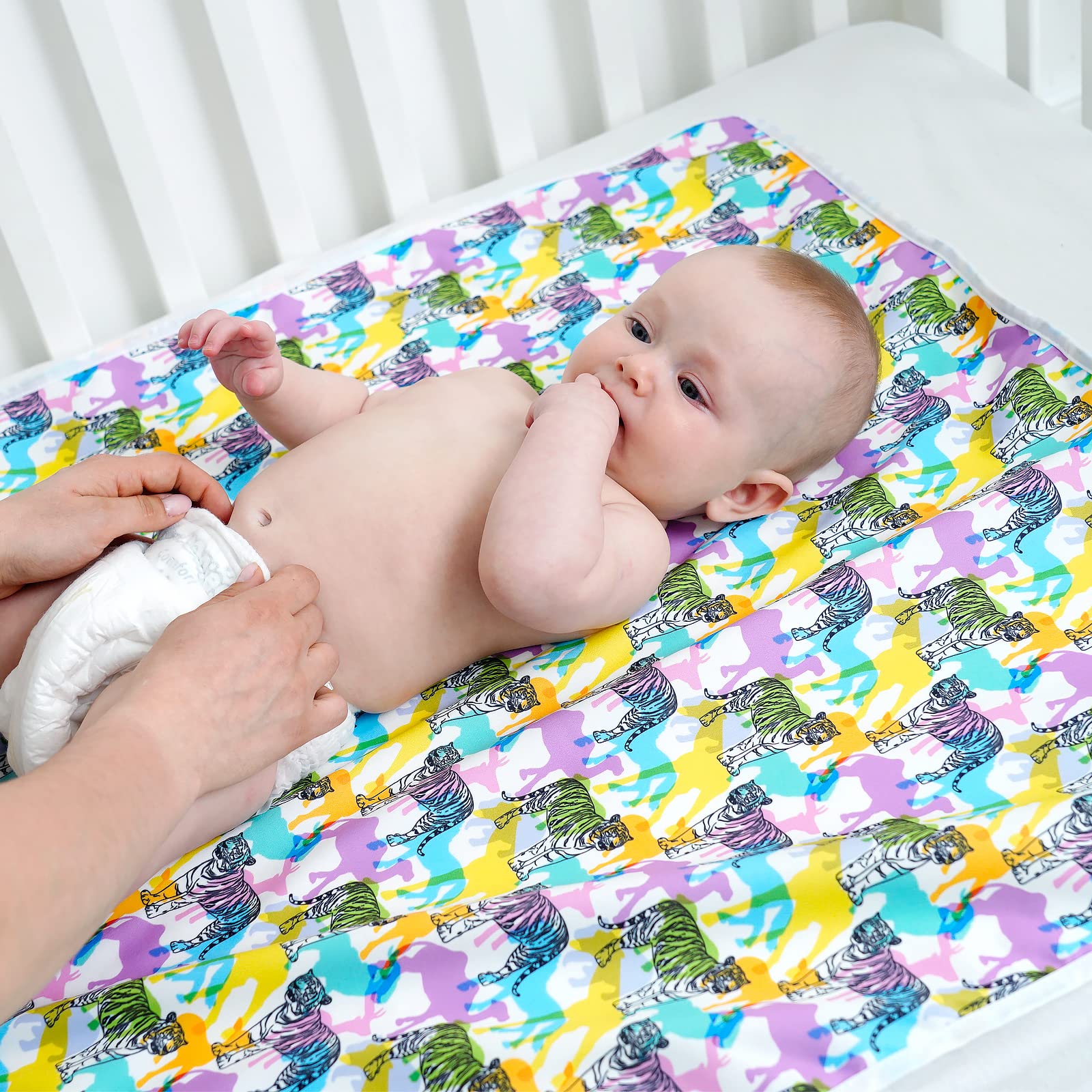 HaoShuFu Washable Diaper Changing Mat for Baby Bed Pad Waterproof Thick Soft Absorbant Size 39.4"x 27.5" (ND01)
