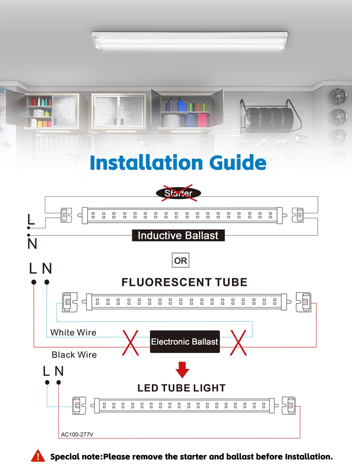 ELEKICO 8FT LED Bulbs, Super Bright 72W 9000lm 5000K, T8 T10 T12 LED Tube Lights, FA8 Single Pin T8 LED Lights, Clear Cover, 8 Foot LED Bulbs to Replace Fluorescent Light Bulbs (Pack of 6)