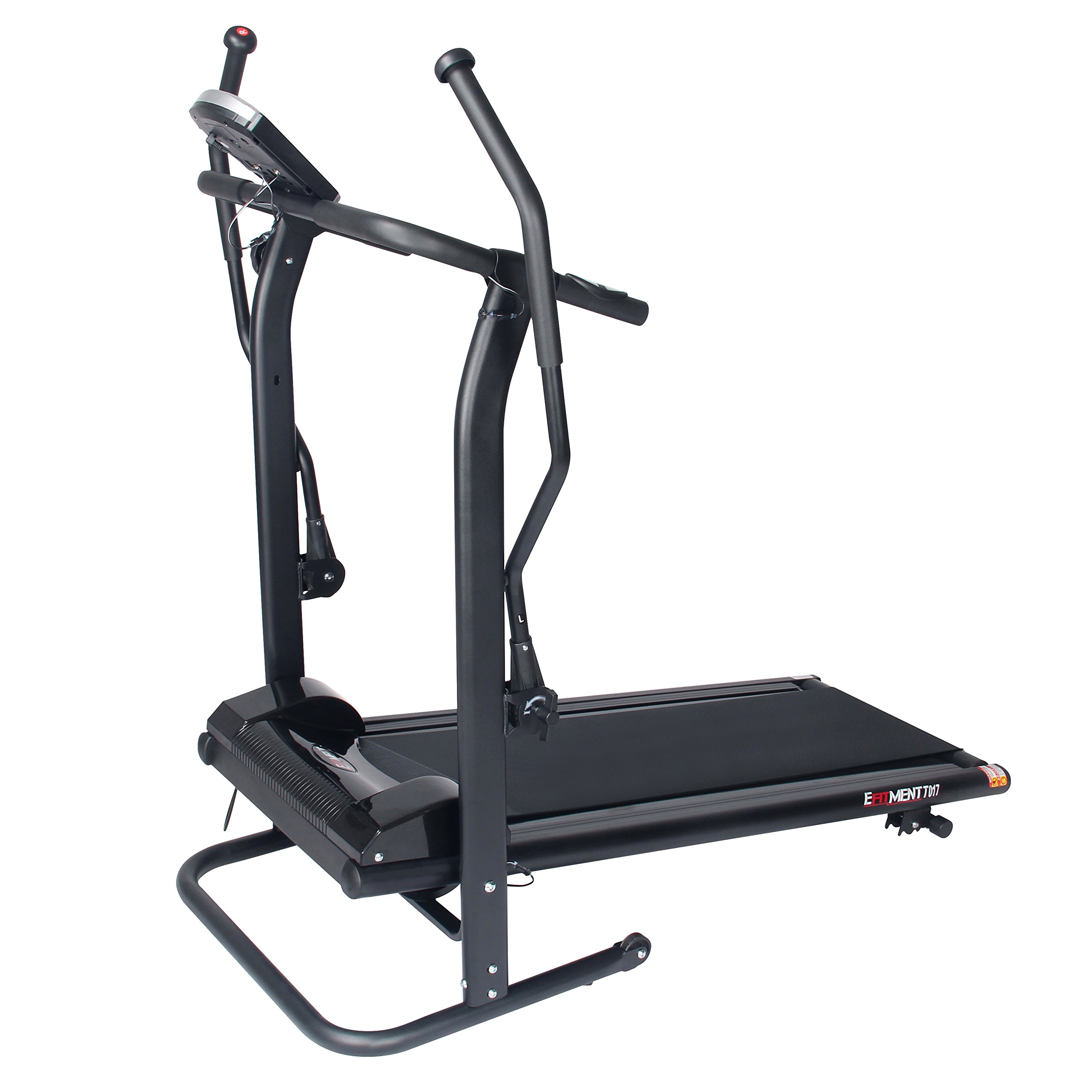 EFITMENT Adjustable Incline Magnetic Manual Treadmill w/Pulse Monitor (Upgraded-Arm Exercisers)