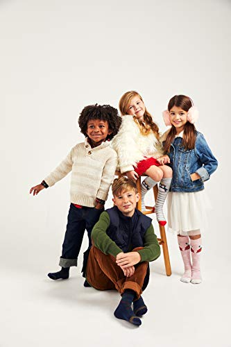 Gold Toe Boy's Dress Crew Socks, 3 Pairs, Peacoat/Grey Heather/Red, Shoe Size: 9-2.5