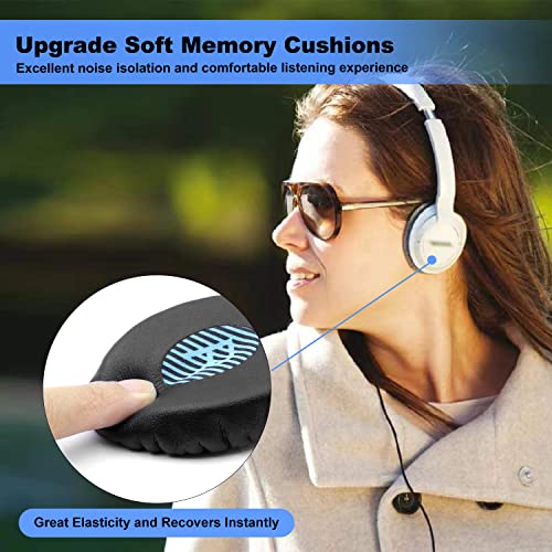 Professional Replacement Ear Pads for Bose On-Ear 2 (OE2 & OE2i)/ SoundTrue On-Ear (OE)/ SoundLink On-Ear (OE) Headphones, Premium Earpads Cushions with Softer Leather and Memory Foam, Black