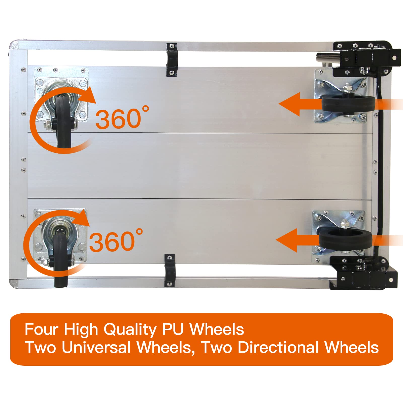 LMKOPUER Aluminum Platform Truck, Folding Moving Carts, Foldable Platform Cart Push Dolly, 440 Lbs Moving Platform Dolly Push Cart, Foldable for Easy Storage and 360 Degree Swivel Wheels