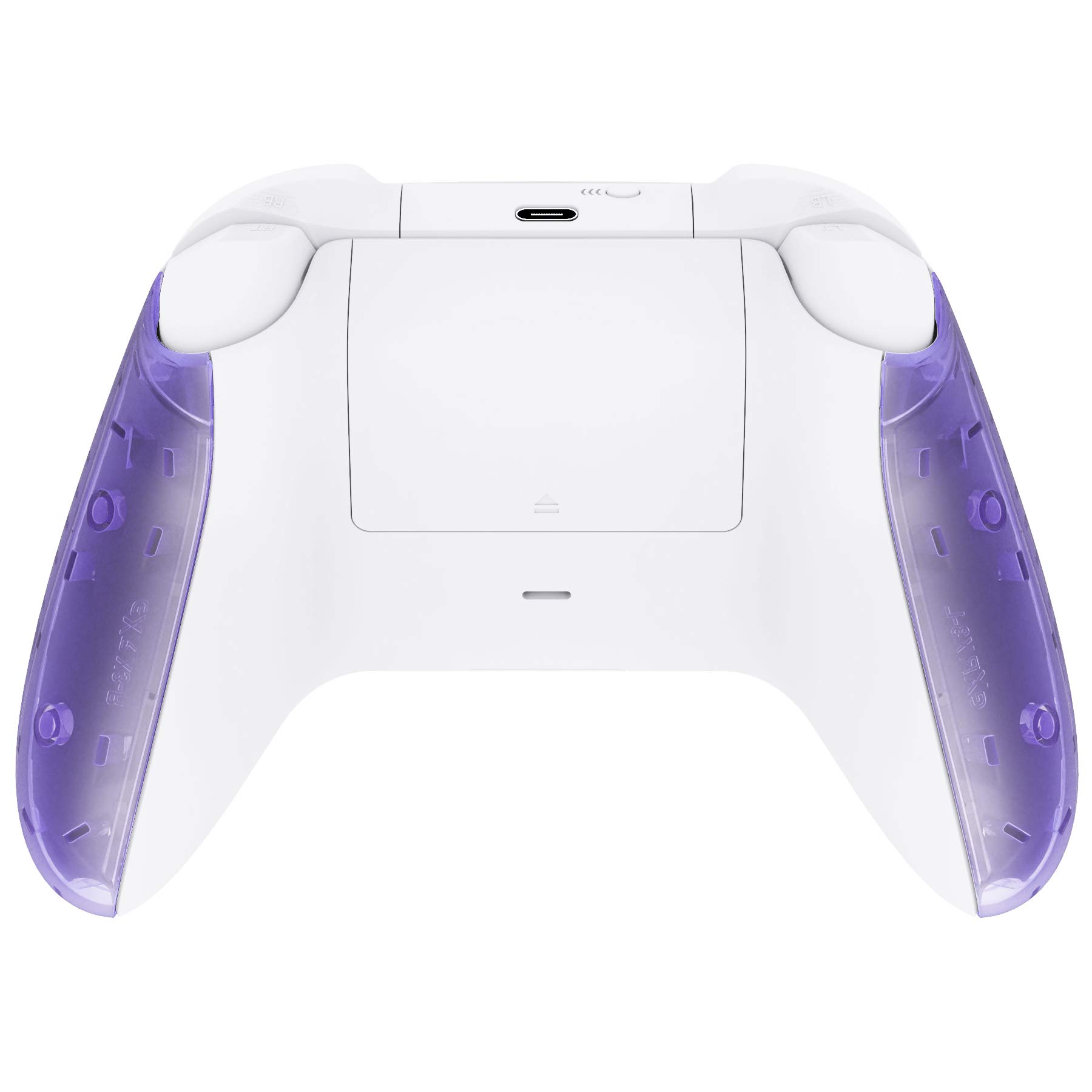eXtremeRate Side Rails Grips Shell for Xbox Core Wireless Controller, Clear Atomic Purple Replacement Part Front Housing Cover Handles Faceplate for Xbox Series X & S Controller [Controller Excluded]