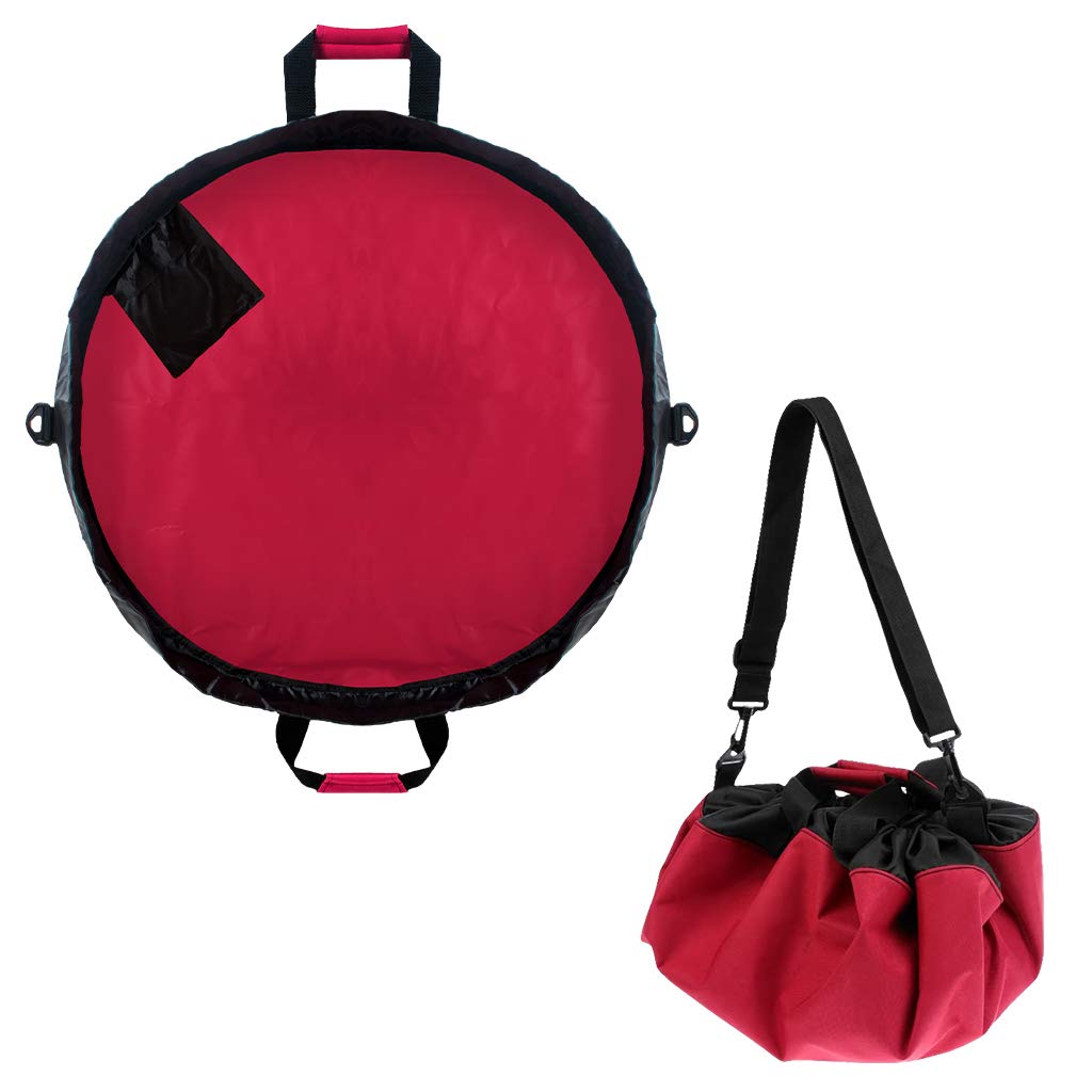 Durable Wetsuit Changing Mat/Waterproof Dry-Bag with Handles Straps - Red, 85cm