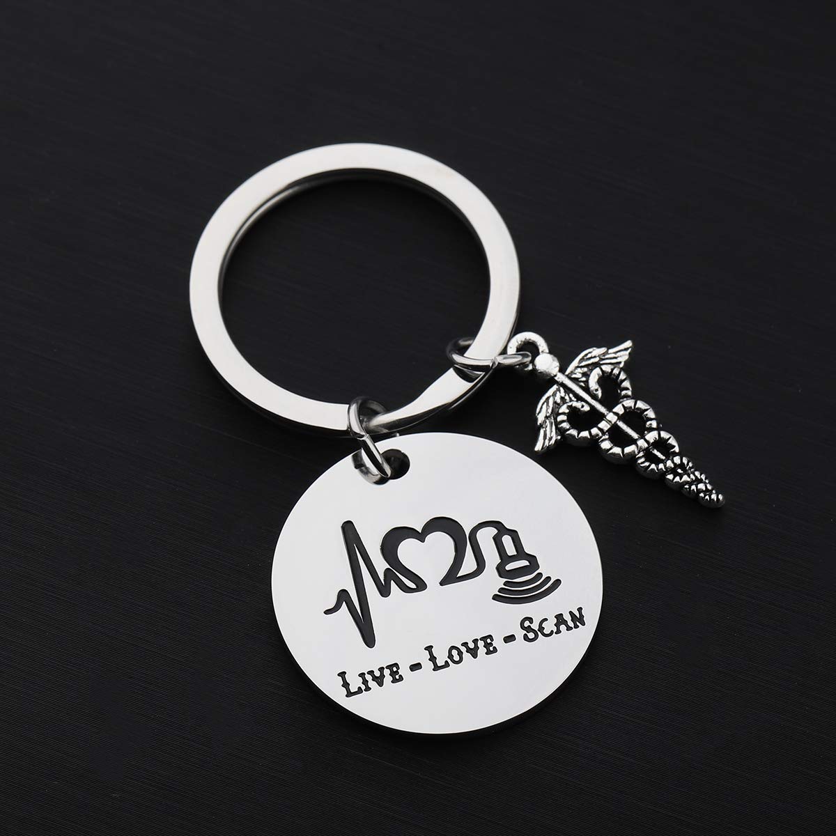 ENSIANTH Sonographer Gift Live Love Scan Keychain Ultrasound Tech Jewelry Radiologist gift (Sonographer Keychain)