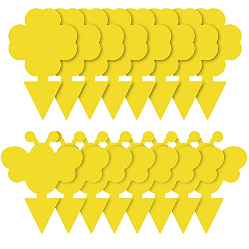 Kensizer 16pcs Yellow Sticky Traps for Gnats, Sticky Fruit Fly Fungus Gnat Trap Bug Traps Killer for White Flies, Aphids, Leaf Miners, Thrips Indoor Outdoor