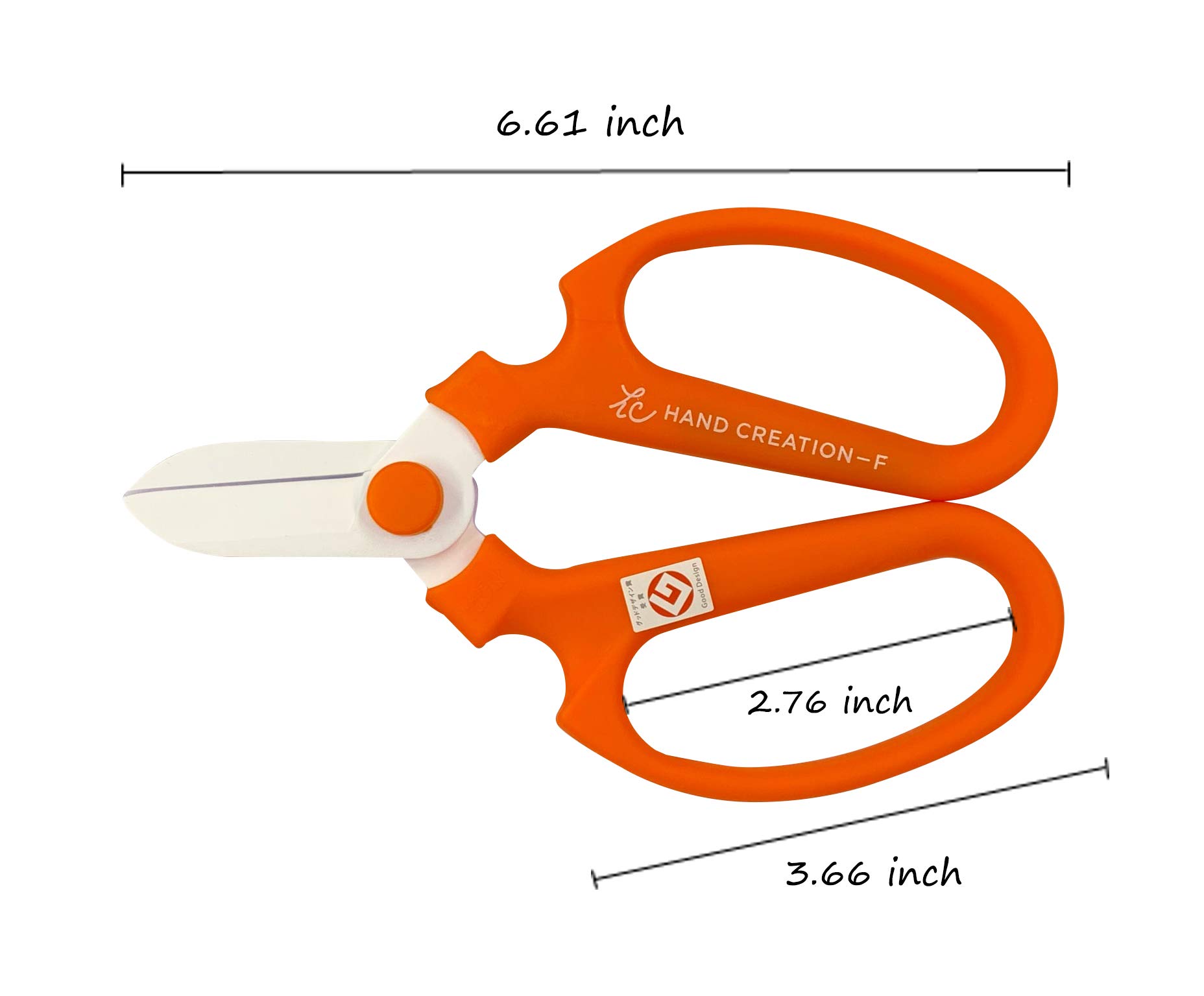 Sakagen Flower Scissors Hand Creation F-170 (Orange, 170mm)