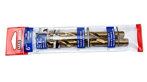 MAXTOOL 9/32" 2pcs Identical Jobber Length Drills HSS M35 Twist Drill Bits 5% Cobalt Fully Ground Golden Straight Shank Drills; JBF35G10R18P2