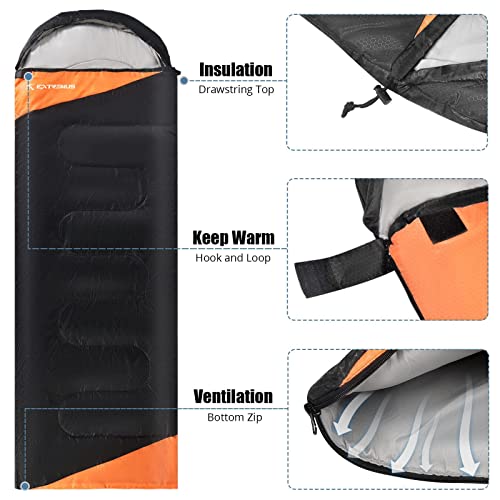 Extremus Cascade Sleeping Bags, Single Person,Royal Blue/Chartreuse