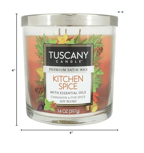 Tuscany Candle Empire Candle Candle Kitchen Spice Premium Satin Wax Candle 14oz, 6IVA
