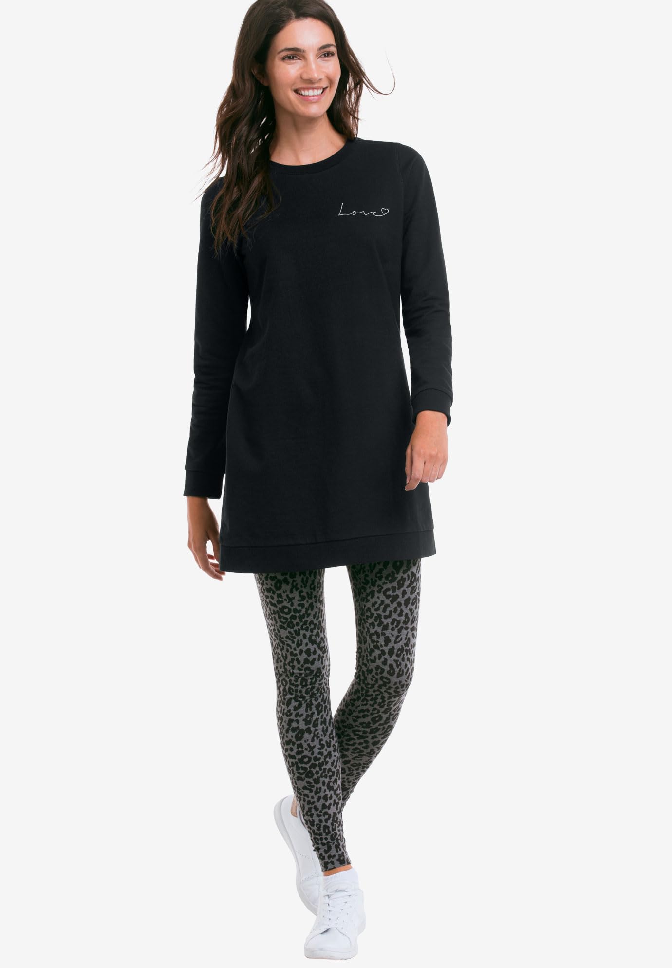 Ellos Women's Plus Size Love Tunic Sweatshirt - 26/28, Misty Rose