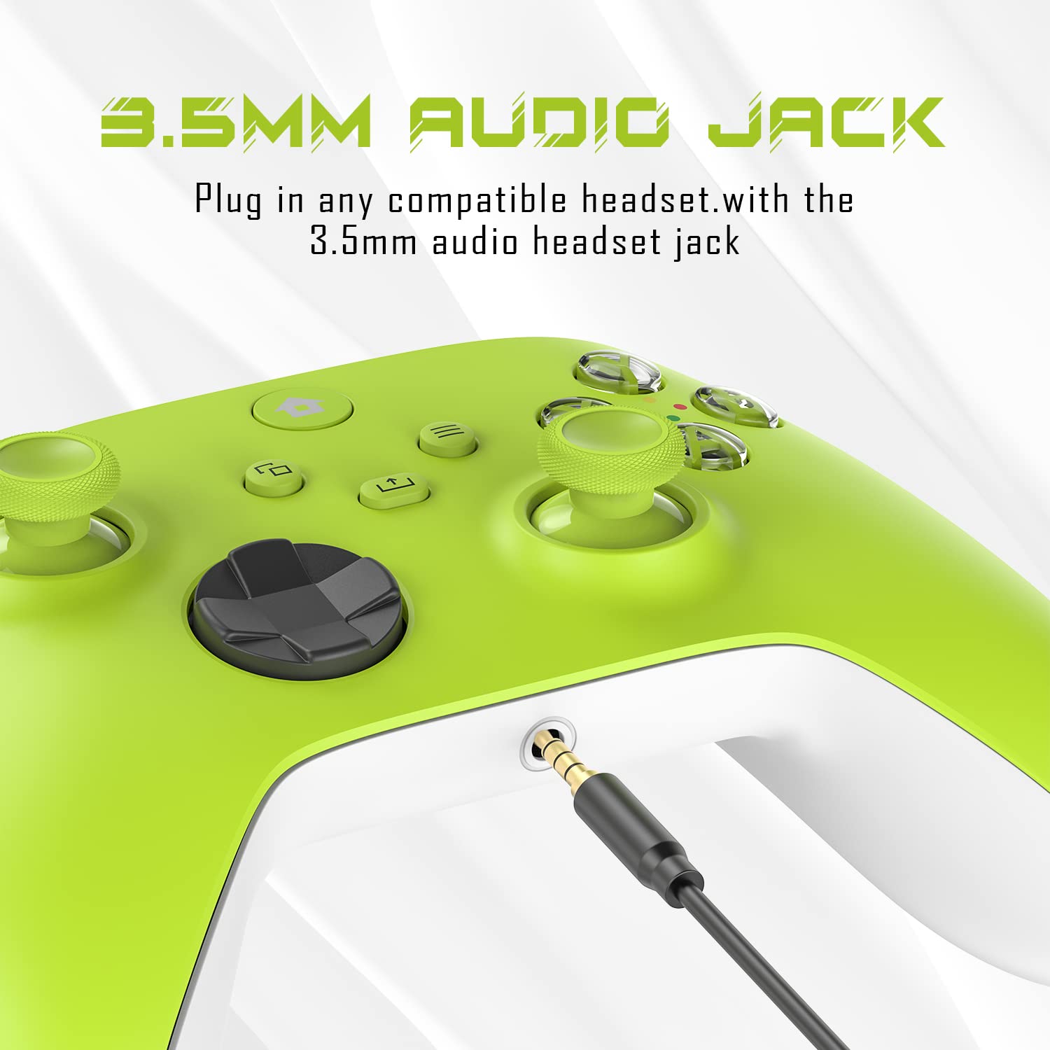 fuxinya Wireless Controller Wireless PC Gamepad with 2.4GHZ Wireless Adapter Compatible With Xbox Series X/S、Xbox One、Windows 10/11(Electric Volt)
