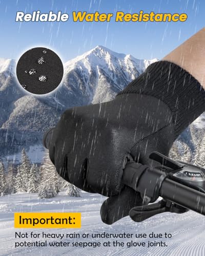 FEWTUR Winter Hiking Gloves for Men Women Cold Weather - Thermal Warm Gloves with Touchscreen Finger for Running Biking