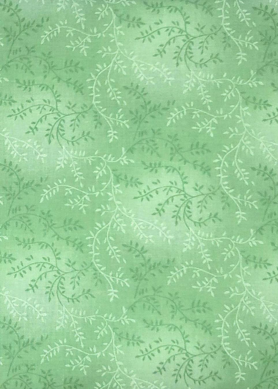 Generic Quilt Backing, Large, Seamless, Light Green Leaf, from AQCO, 47603-60H, 108""x108""