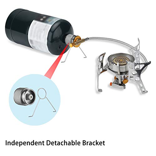 MaotaLife Camping Stove Adapter β 1Lb Propane Small Tank Input and EN417 Lindal Valve Output Propane Canister Converter β Premium Quality Durable Construction β Detachable Stand Included