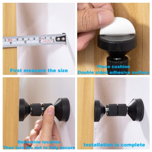 Qbily Adjustable Bed Headboard Stoppers 2 Pack - No Punching Required Headboard Stoppers for Wall Bed Stoppers for Headboard Shockproof Tool, Black (1.65β~ 3.55β)