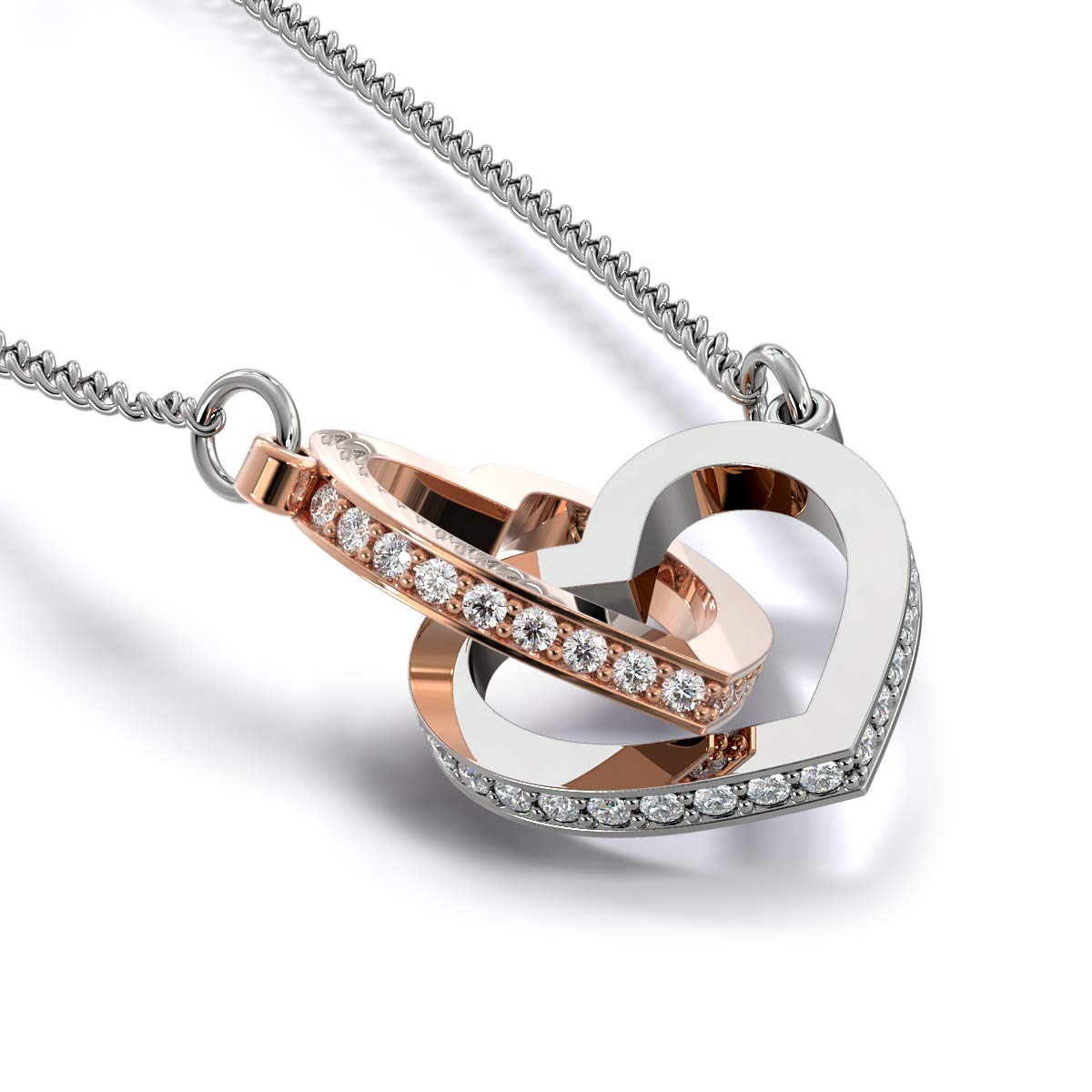 Faith Davis Interlocking Hearts Necklace - Gift for Daughter from Mom - Anniversary, Birthday, Holiday, or Just Because!