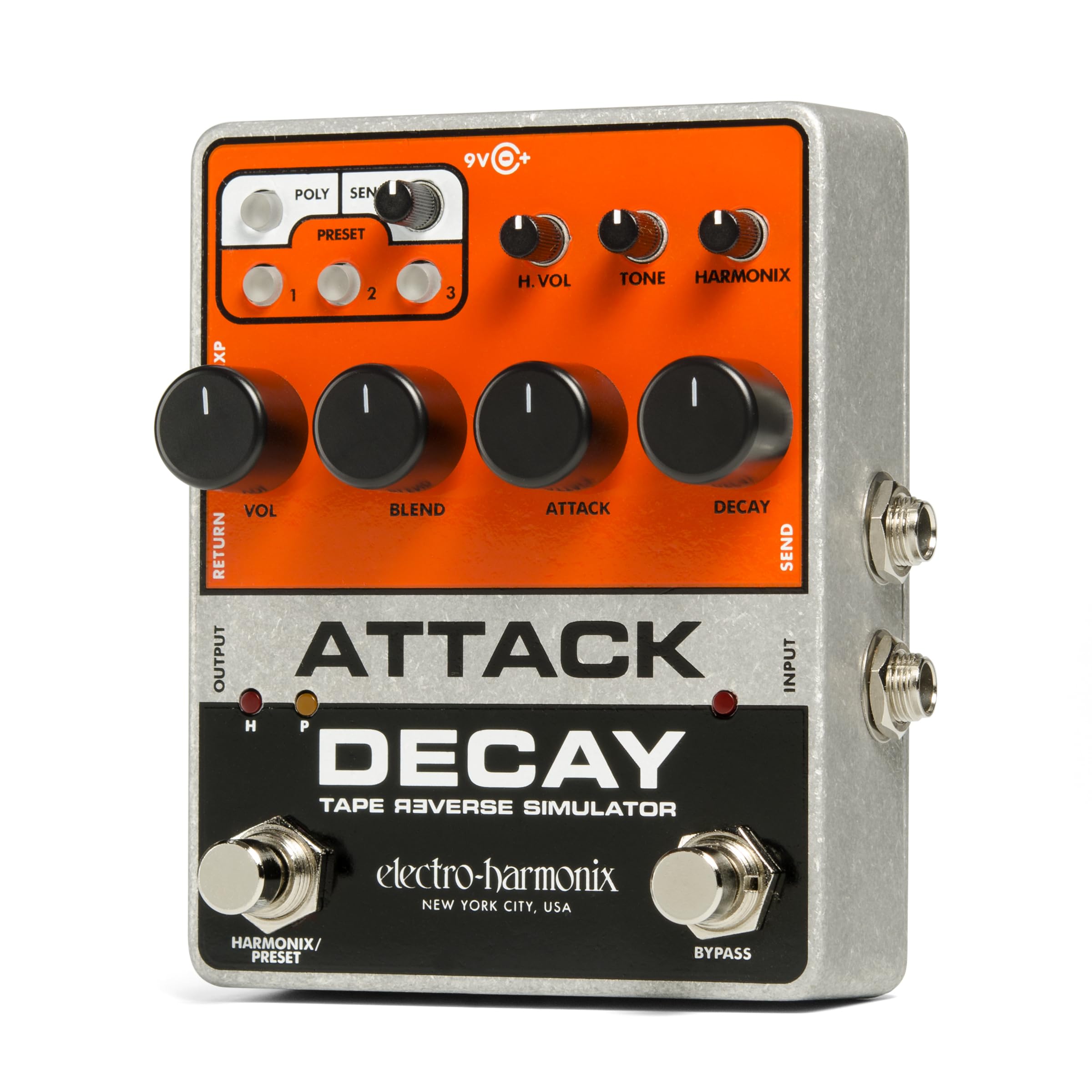 Electro-Harmonix Attack Decay Pedal, Model Number ATTACK DECAY, Multi Color, Electric Guitar Electronics Distortion Simulator