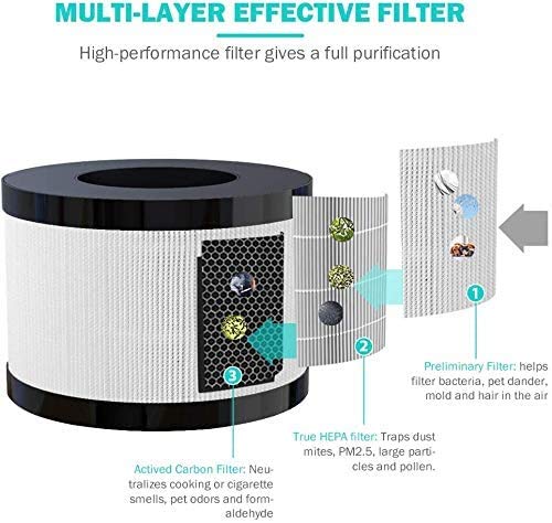 Himox 2 Pack AP01 Compact Air Purifier and 2 Pack Genuine Replacement H13 True HEPA Medical Grade Flitration Filter