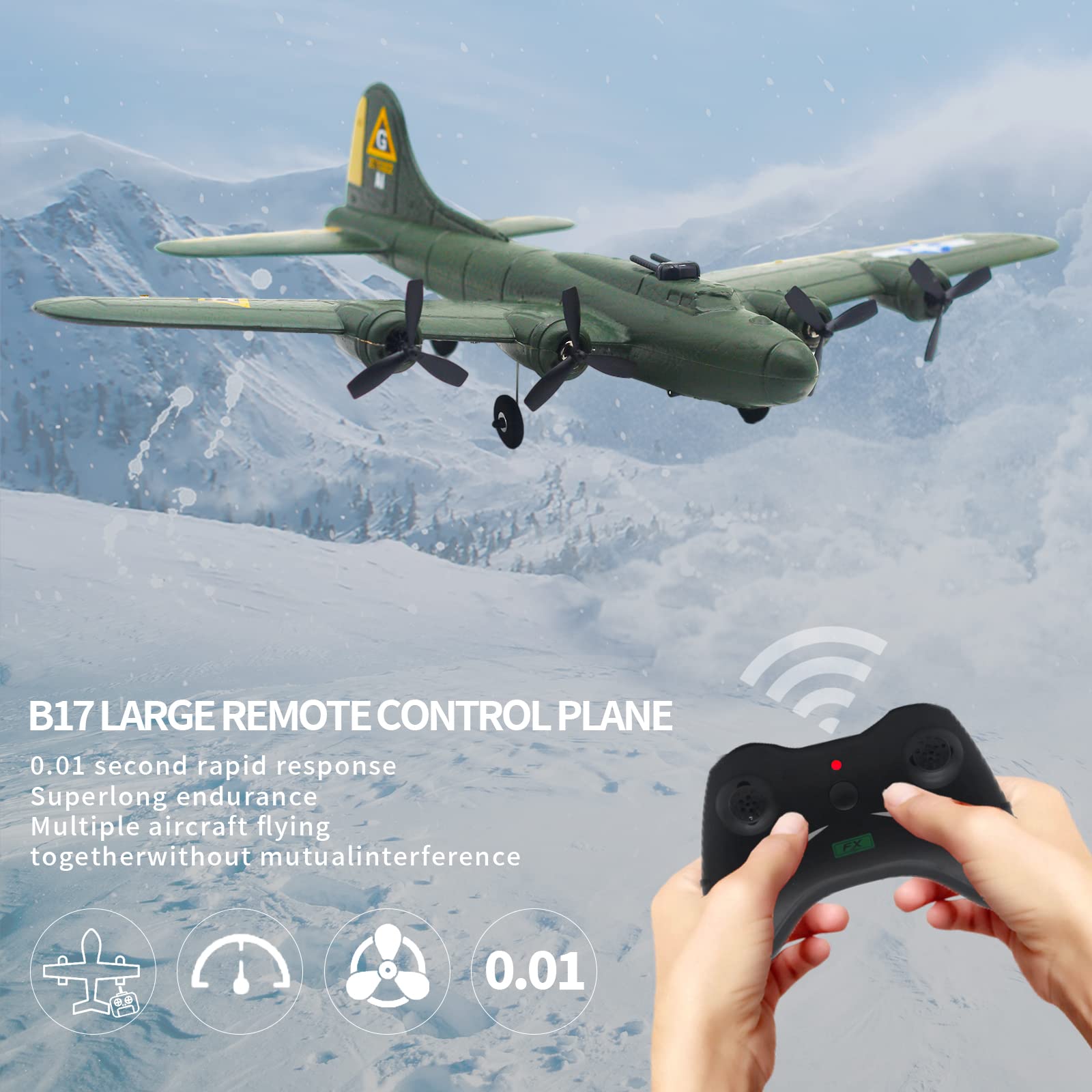Eayaele B-17 RC Plane Ready to Fly, Easy to Fly RC Glider for Kids & Beginners, Remote Control Airplane for, RC Airplanes for Boys