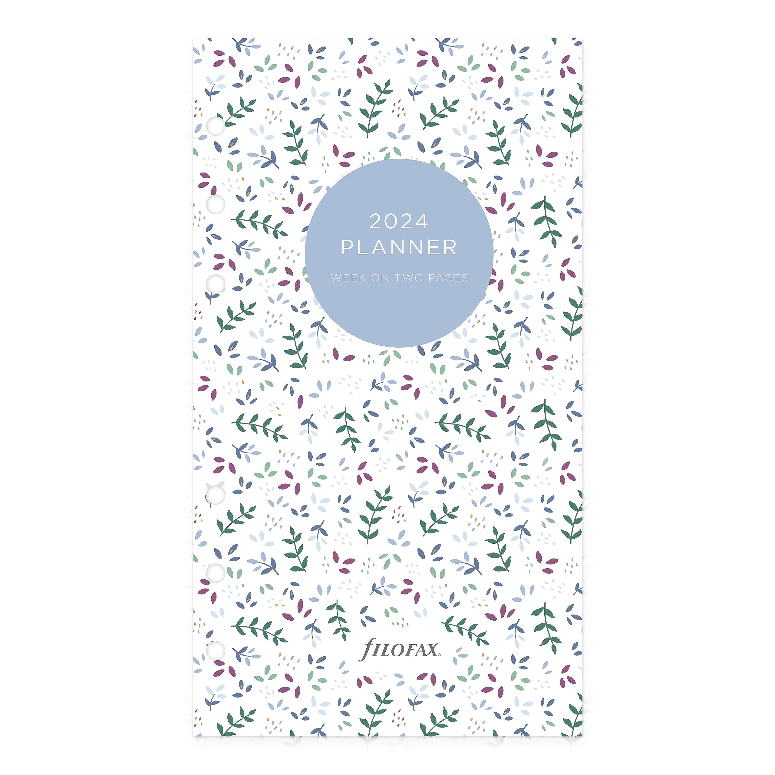 Filofax Calendar Diary Refill, Personal/Compact Size, Week-to-View, Garden Minimal Diary Pack, Multilingual: Five Languages, 2024 (C68492-24)