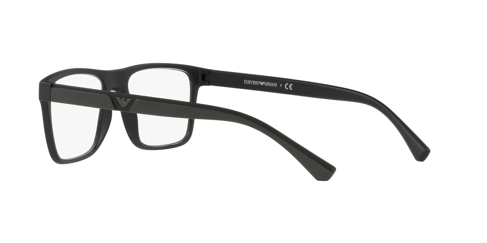 Emporio Armani Men's EA4115 Prescription Eyewear Frames with Two Interchangeable Sun Clip-Ons Rectangular, Matte Black/Clear/Black/Gradient Brown, 54 mm
