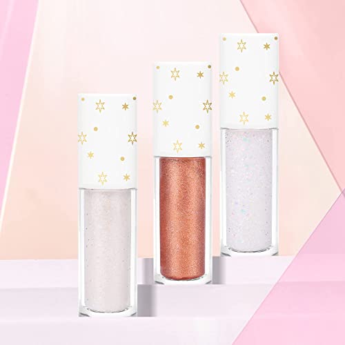 Geeneiya Liquid Glitter Eyeshadow Korean Makeup Under Eye Shadow Bling,Pigmented, Long Lasting, Quick Drying, Loose Glitter Glue for Crystals EyeMakeup (Colorful Galaxy 01)