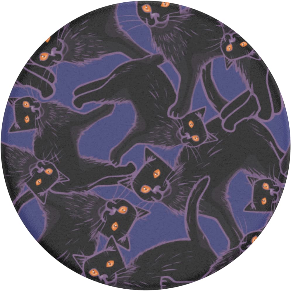PopSockets Phone Grip with Expanding Kickstand, PopSockets for Phone - Black Cat Crossing