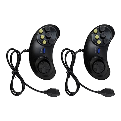 Jamal 2 X 6 Button Game Controller for SEGA Genesis Black Cable Length: 28.54" / 72.5cm