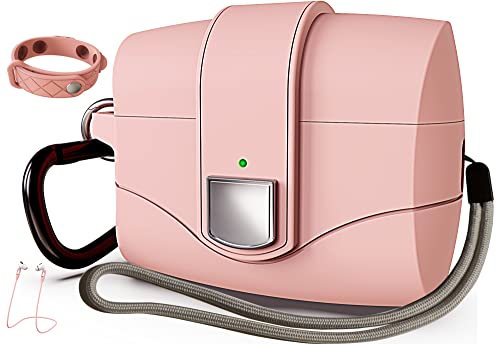 OCING 6 in One Airpods Pro 2 Case with Secure Lock, Full Body Protective Case Compatible with Airpod Pro 2nd / 1st Generation（2022/2019）, Supports Wireless Charging (Pink)