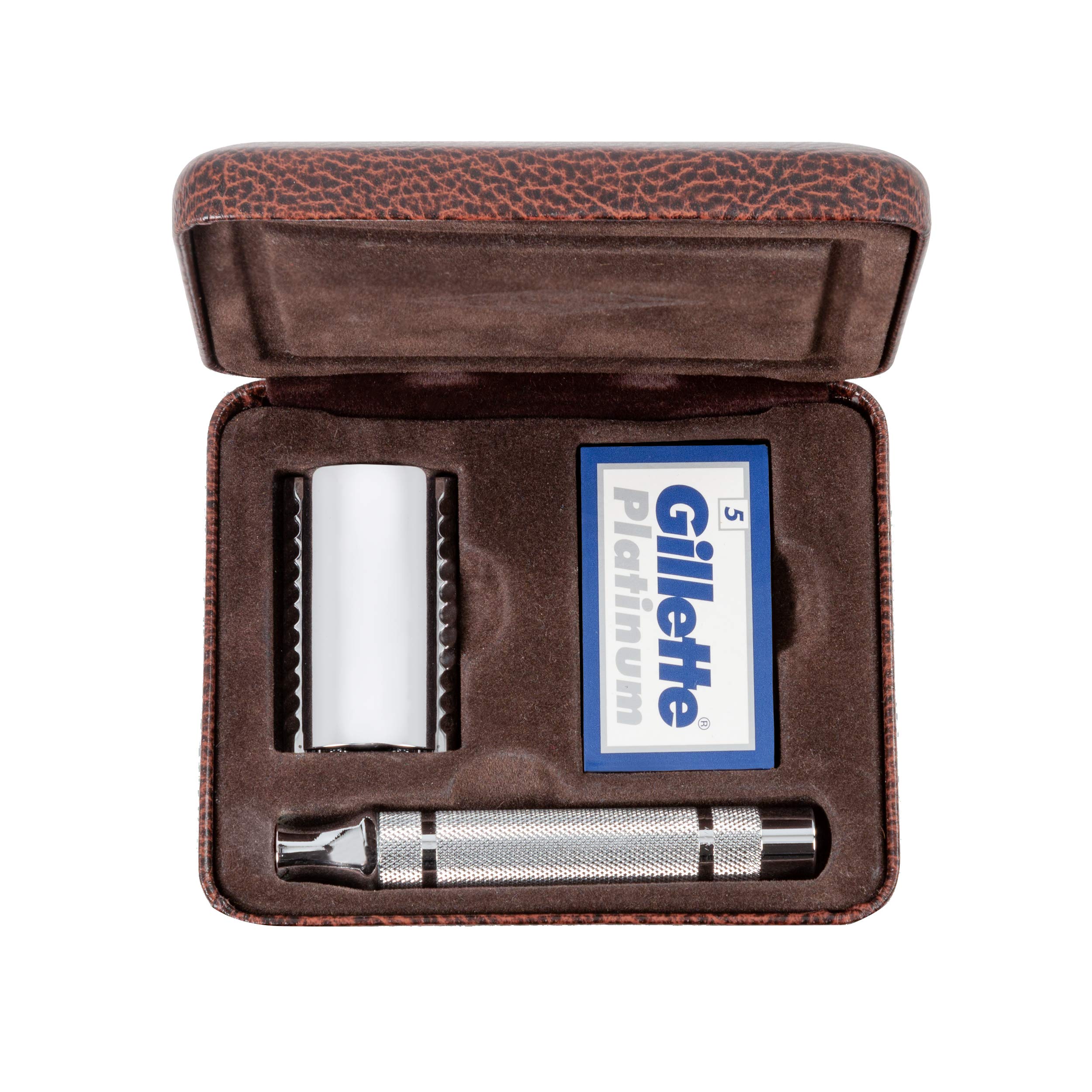 Gillette Heritage Safety Razor Kit includes Double Edge Safety Razor Blade and Travel Case