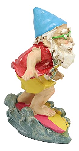 Ebros Free Spirited Hippie Hawaii Themed Vacation Fairy Garden Gnome Holding Aloha Banner Figurine DIY Mr Gnomes Collection Statue Home Decor