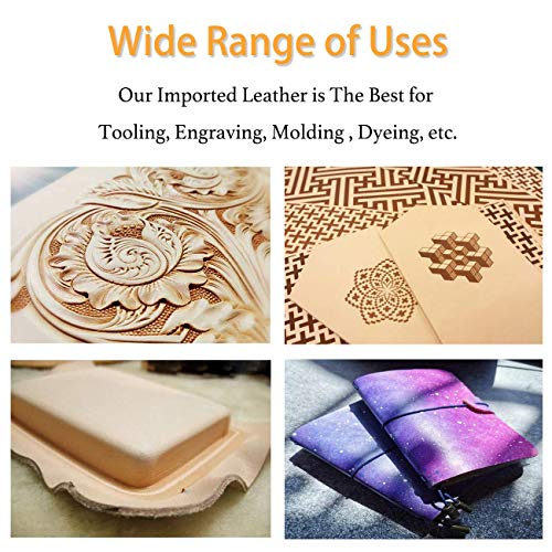 Muse Craft Flawless 12''X24'' 5-6oz Vegetable Tanned Leather Precut| Import A Grade Tooling Leather Hide 1.9-2.3mm| Full Grain Veg Tan Leather for Tooling, Carving, Dyeing, Embossing(12''x24'')