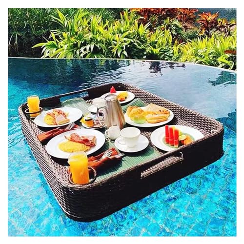 Floating Tray Floating Pool Tray Luxury Floating Tray Table & Bar for Sandbars, Spas, & Parties, Floating Tray for Pool Serving Drinks, Brunch, Food (Color : 80x80x15cm)