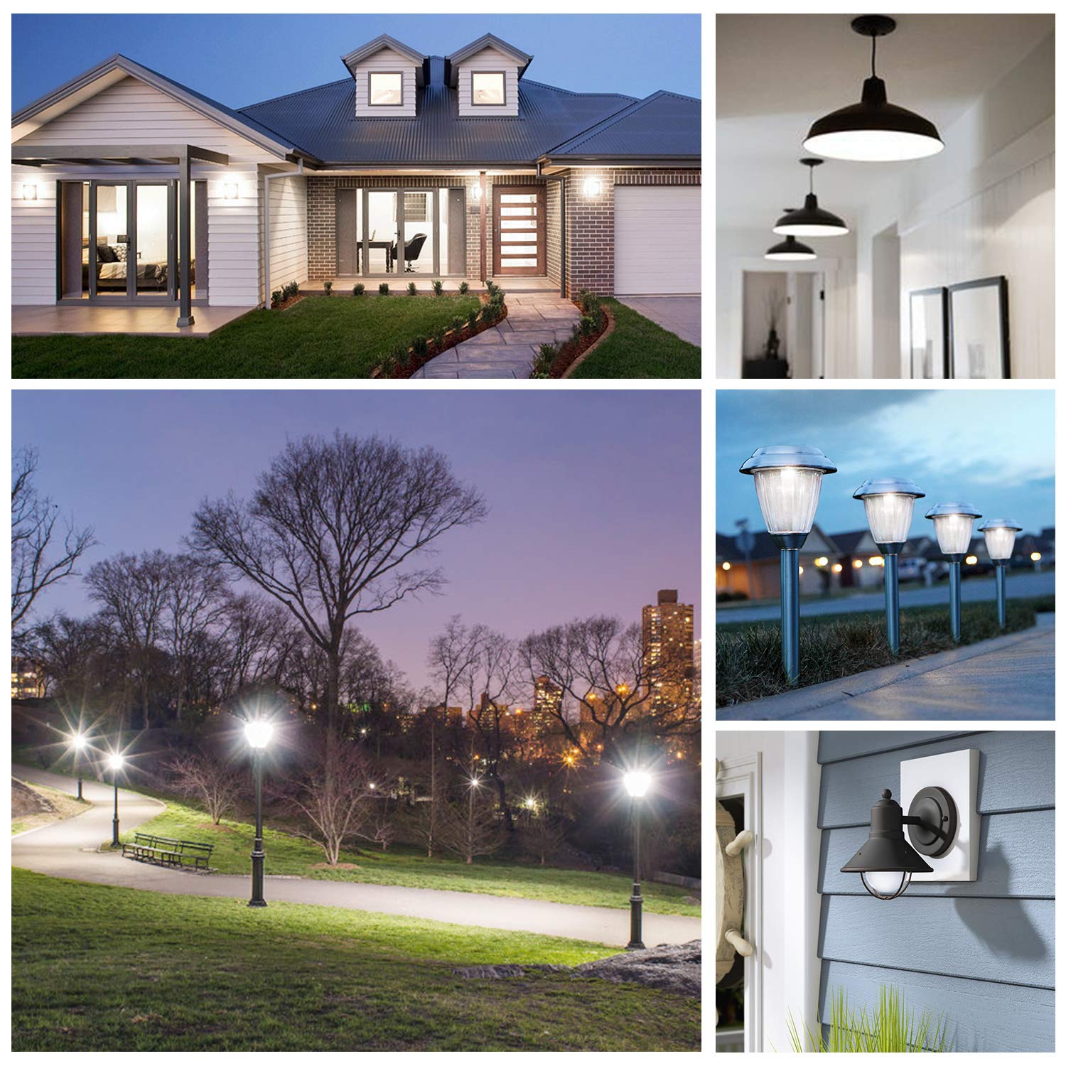 Dusk to Dawn Light Bulbs Outdoor 100 Watt Equivalent, 11W Automatic On/Off Sensor Light Bulb Daylight 5000K, A19 Outdoor LED Light Bulbs Photocell for Porch Garage Yard Security, E26 Base, 4-Pack
