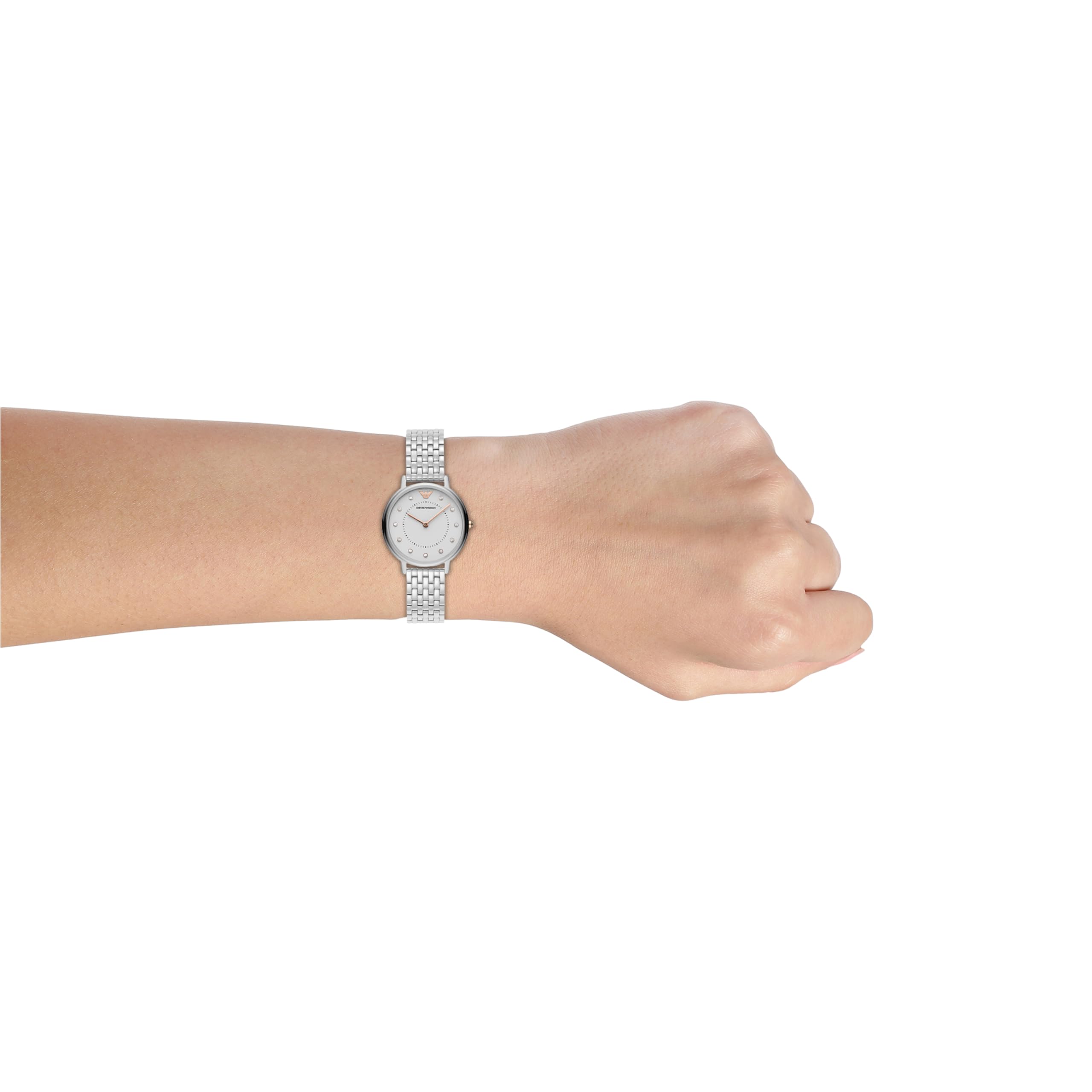Emporio Armani Women's Silver Stainless Steel Bracelet Watch and Jewelry Gift Set (Model: AR80023)