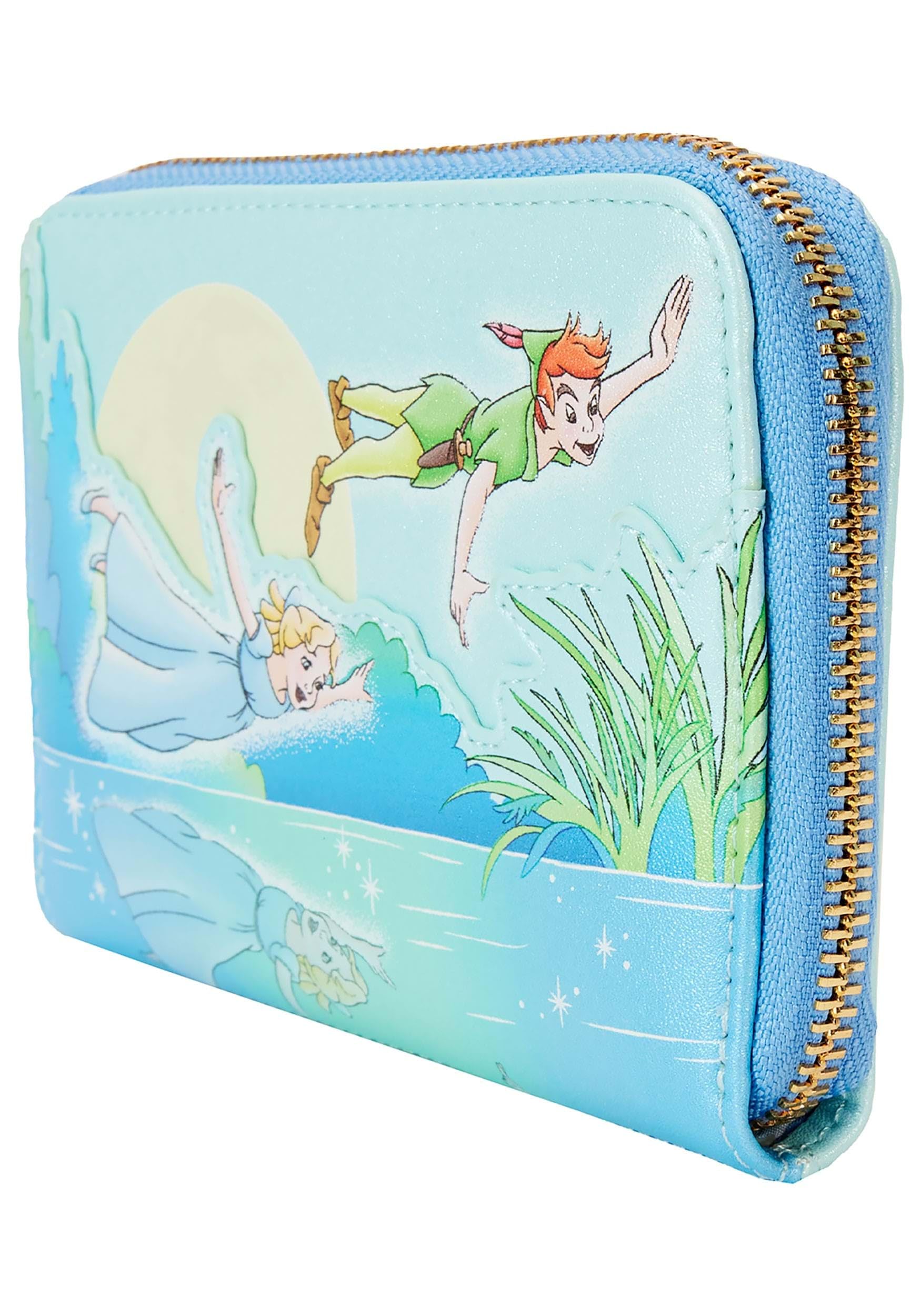 Loungefly Peter Pan You Can Fly Glow Zip Around Wallet Standard
