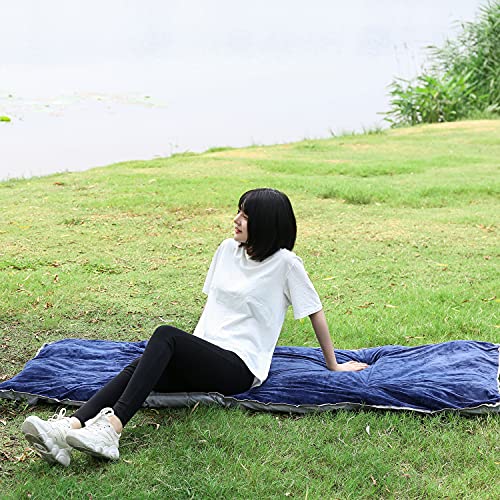 Favorland Camping Sleeping Pad Cot Pads Mattress Mat Outdoor XL Soft Comfortable Polyester 75"x29" Lightweight Foldable for Hiking Backpacking Traveling (NBlue)