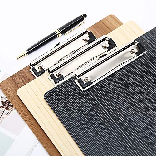Office Supply Clipboard Wood A4 A5 Clipboard Maple Writing Pads Exam Clip Board Office School Supply Thing Item Folder Paper Desk Stationery Accessory Durable Low Profile Clip (Color : Black 1pcs)