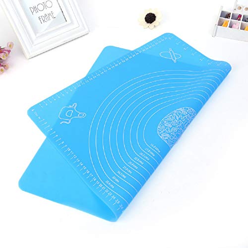 Hostk 3Pcs Silicone Baking Mat, Non Stick Pastry Mat with Measurements, Reusable Food Grade Silicone Counter Mat for Dough Rolling Mat, Baking Sheet, Macarons, Bread(11.4''*10.2'' ,19.7''*15.7'')